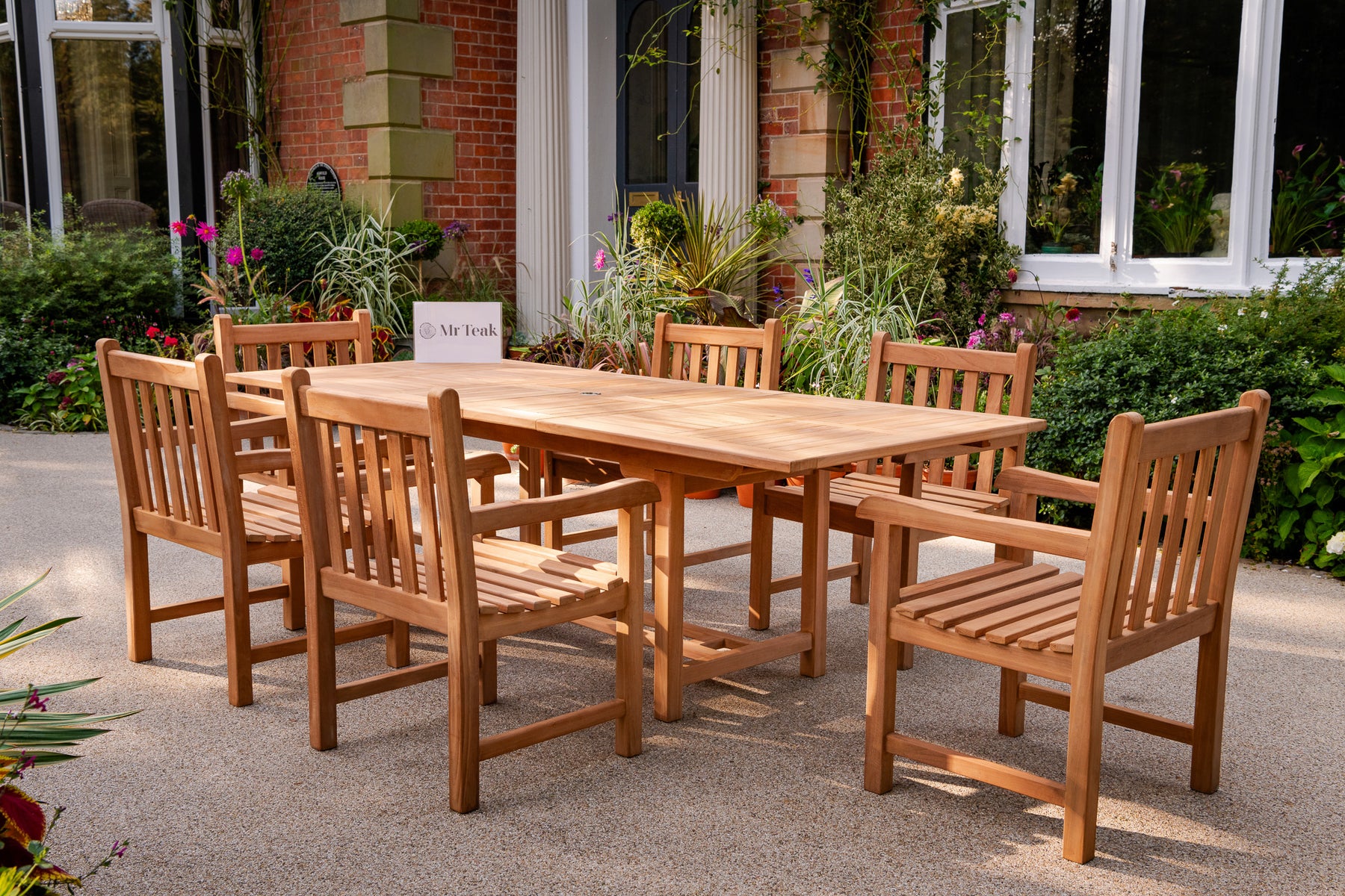 The Chartwell Six Seat Teak Table & Chair Outdoor Garden Furniture Set ...