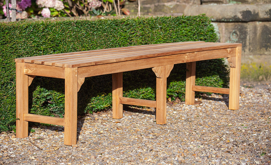 Hardwick Four Seat Backless Teak Bench – Mr Teak